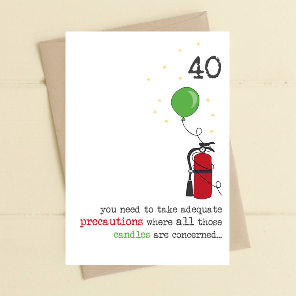 Fire Extinguisher - Age 40 Greeting Card | Clouds