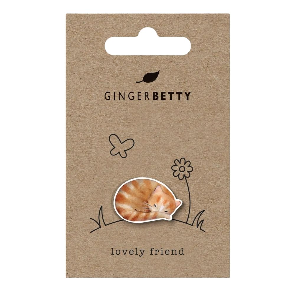 Ginger Cat Pin Badge | Clouds