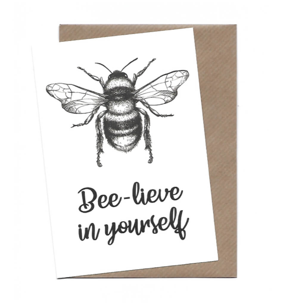 Hello Sweetie Bee-lieve in Yourself Greetings Card | Clouds