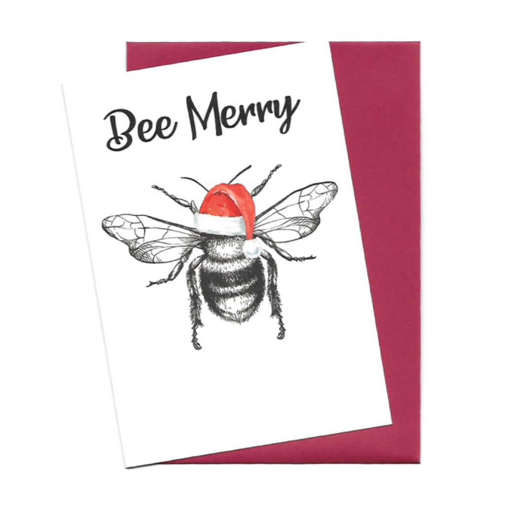 Hello Sweetie Bee Merry Christmas Greetings Card – Clouds