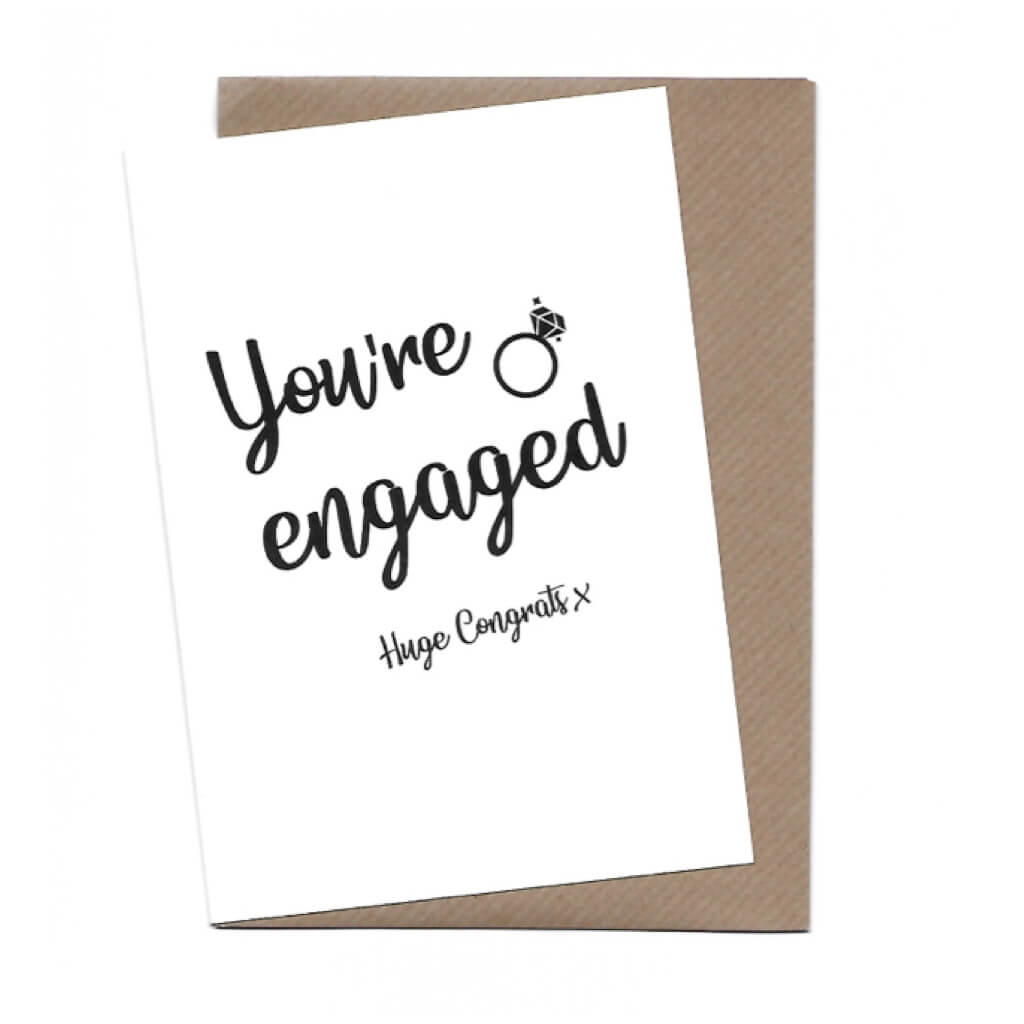 You're Engaged Greetings Card | Clouds