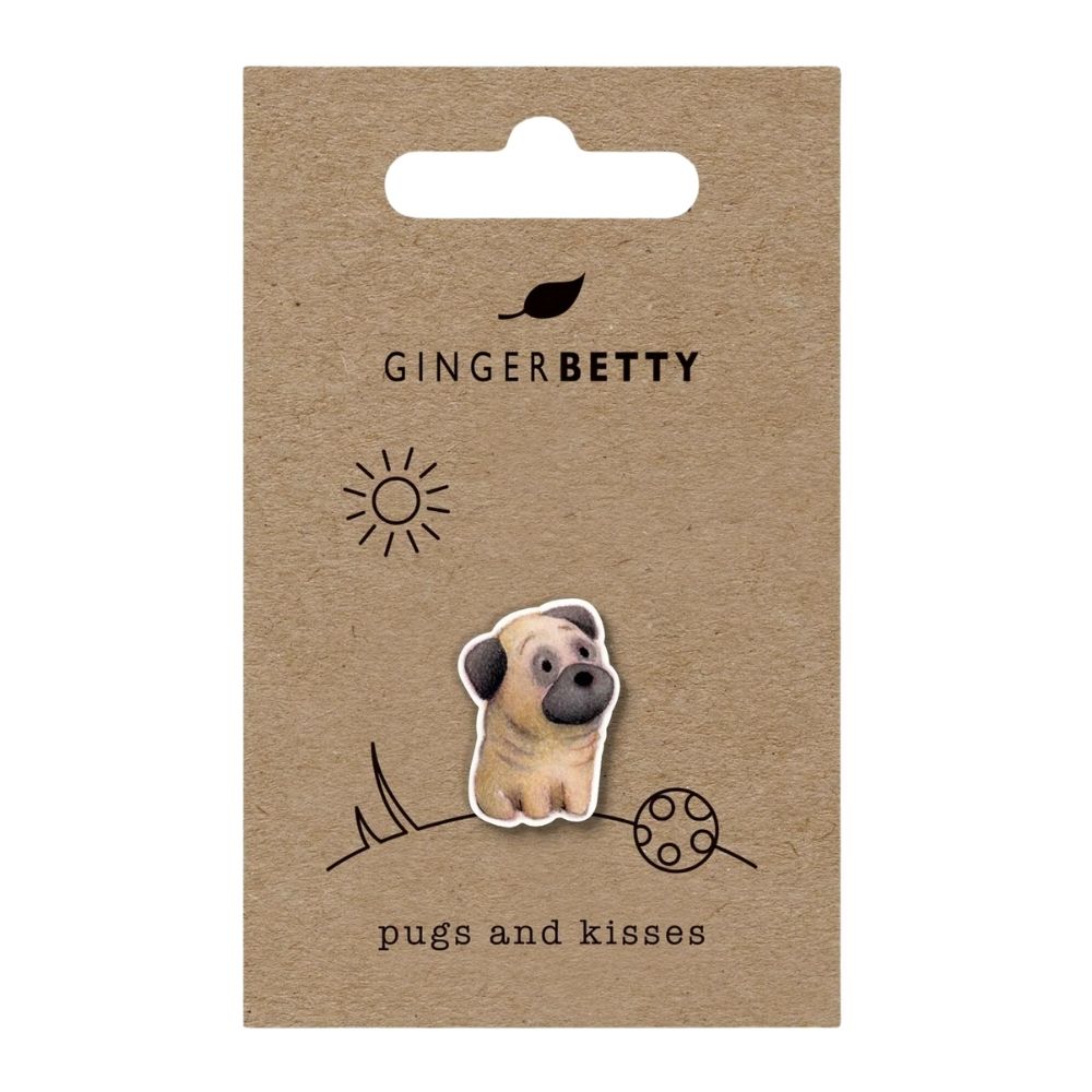 Pug Pin Badge | Clouds