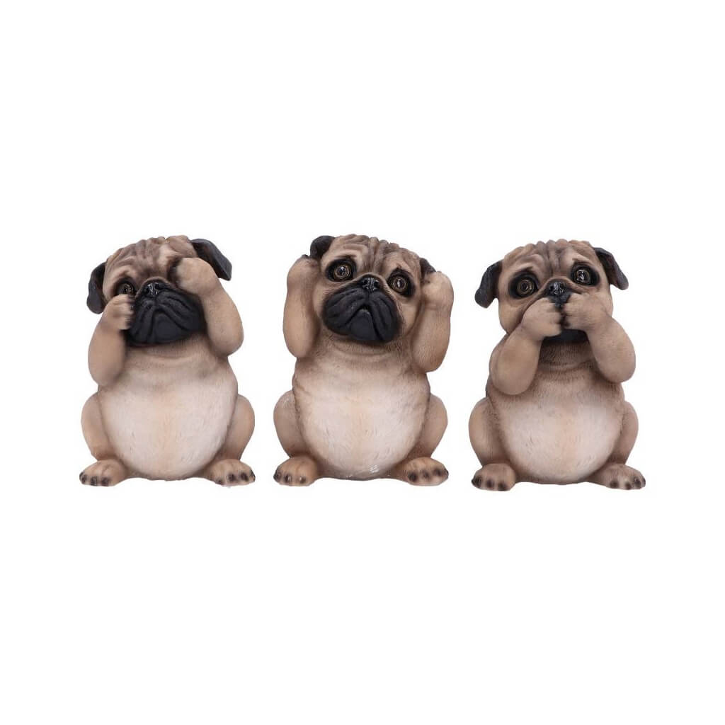 Three Wise Pugs Figures by Nemesis Now | Clouds