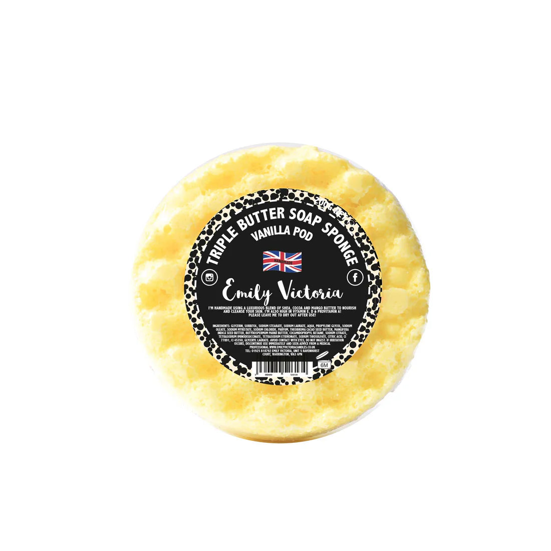 Emily Victoria Vanilla Pod Triple Butter Soap Sponge | Clouds