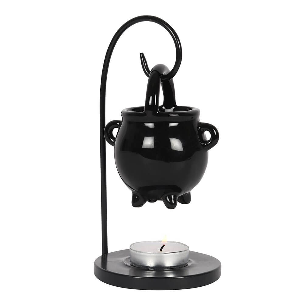 Black Hanging Cauldron Oil Burner | Clouds