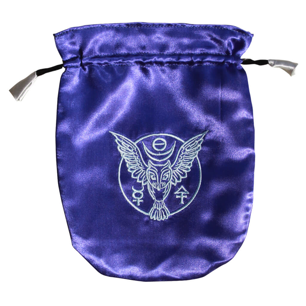 Satin Rune Owl Tarot Bag | Clouds