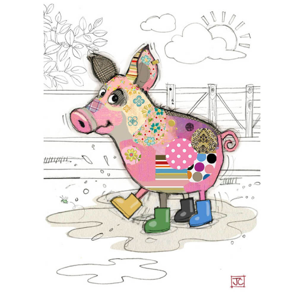 Bug Art Pablo Pig Greetings Card | Clouds