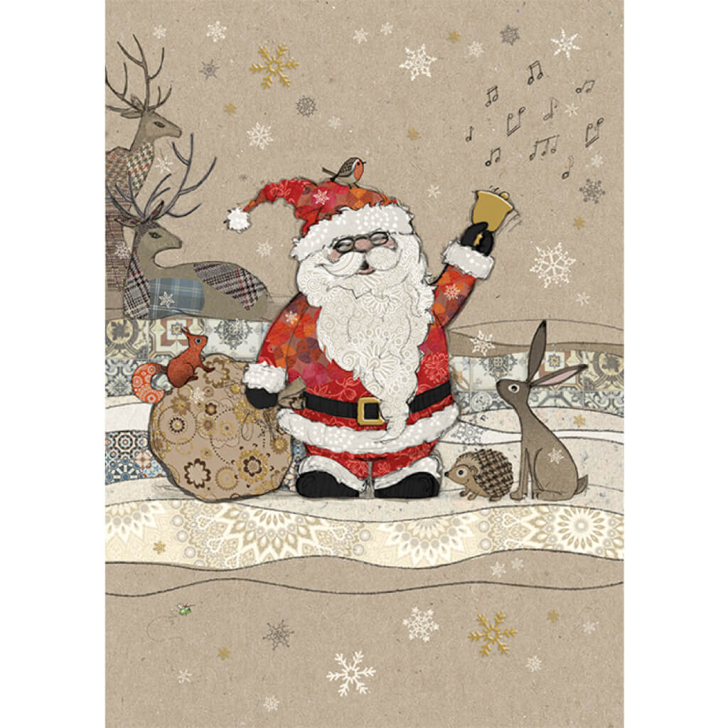 Bug Art Santa & Friends Christmas Card | Clouds
