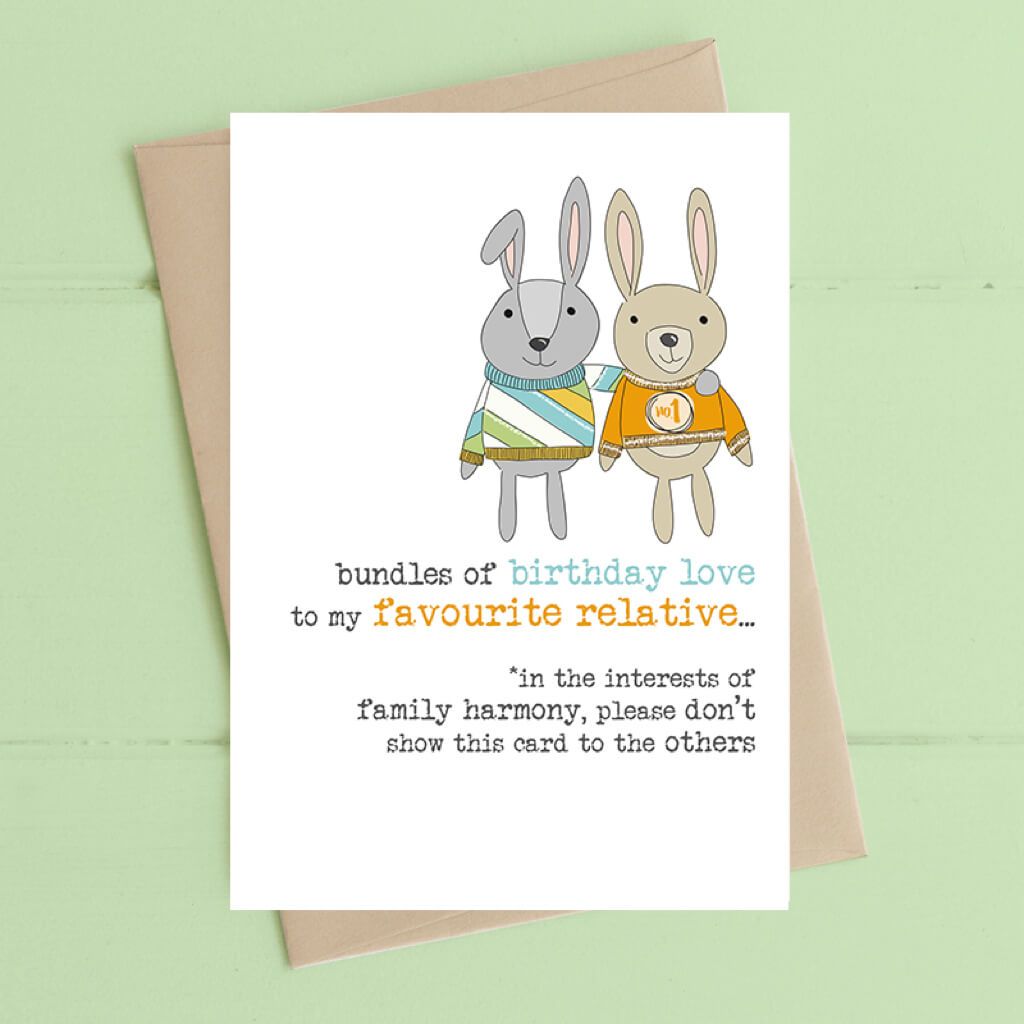 Favourite Relative Birthday Greeting Card | Clouds