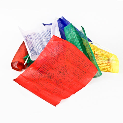 String of 10 Mini Tibetan Prayer Flags | Clouds